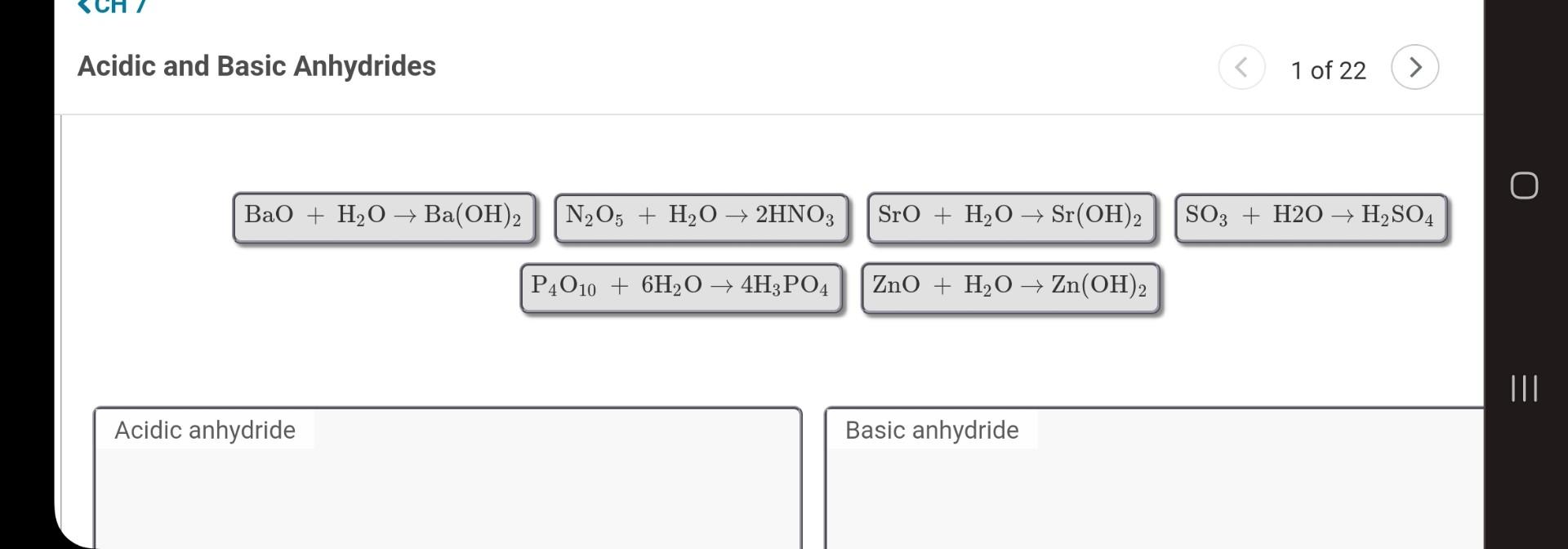 Solved Acidic and Basic Anhydrides 1 of 22 | Chegg.com