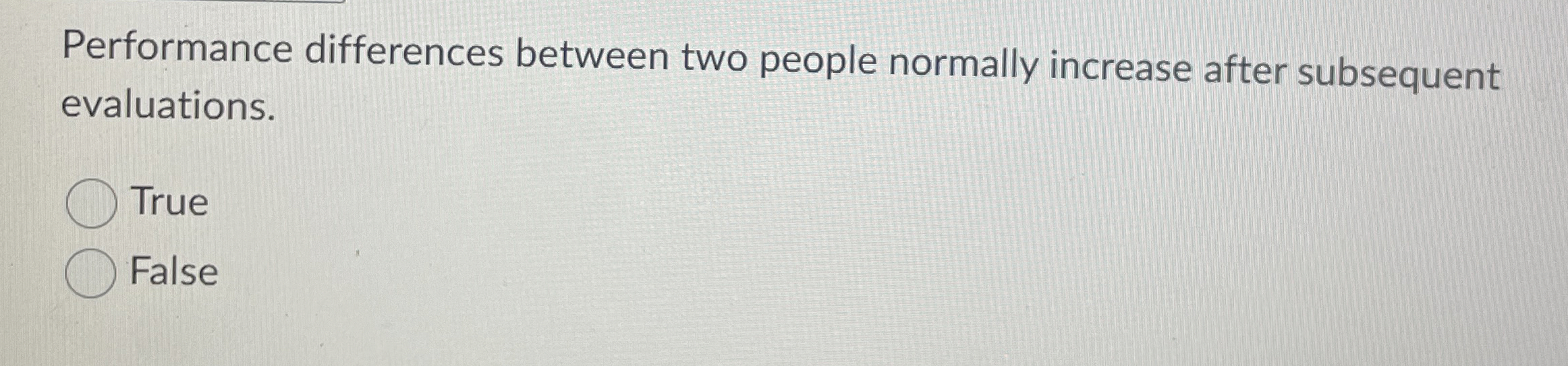 Solved Performance differences between two people normally | Chegg.com