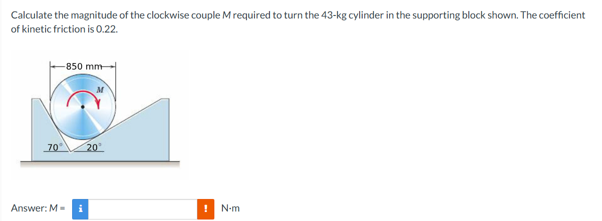 Solved Calculate the magnitude of the clockwise couple \( ﻿M | Chegg.com