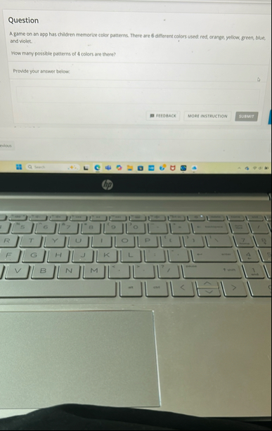 Solved QuestionA game on an app has children memorue color | Chegg.com