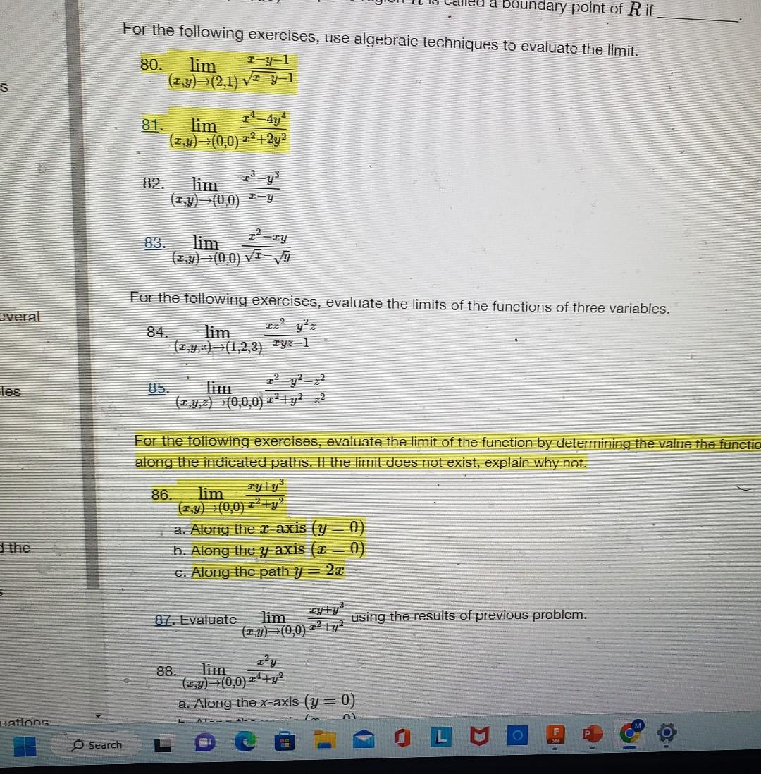 Solved For the following exercises, evaluate the limits at | Chegg.com