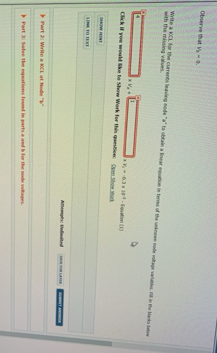Solved Problem 6,4-6 (Multistep) Part 1: Write a KCL at Node | Chegg.com