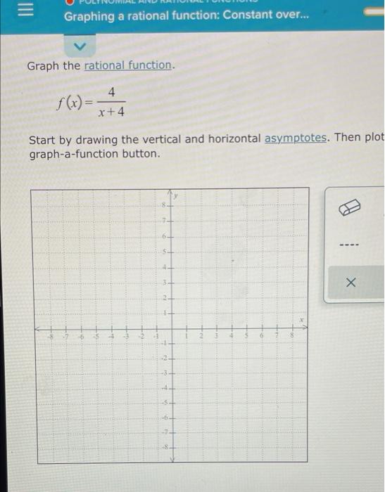 Solved = Graphing a rational function: Constant over... | Chegg.com