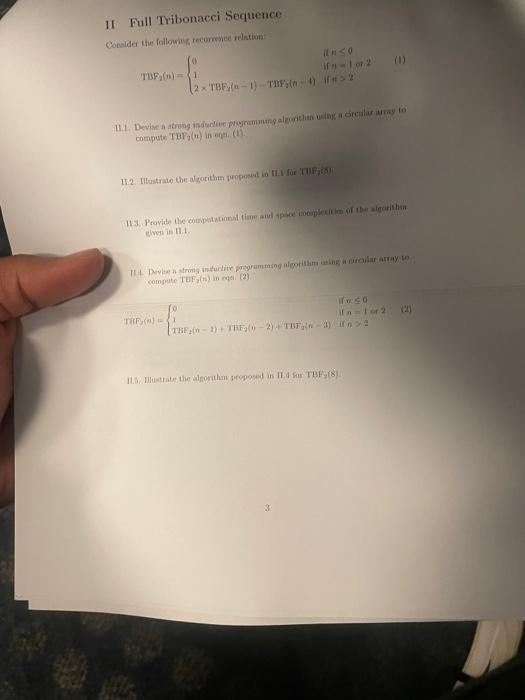II Full Tribonacci Sequence Cosalder the followity | Chegg.com