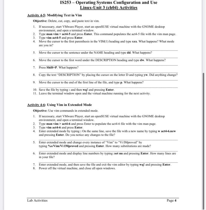 Solved Activity 4-1: Exploring the KWrite Text Editor | Chegg.com