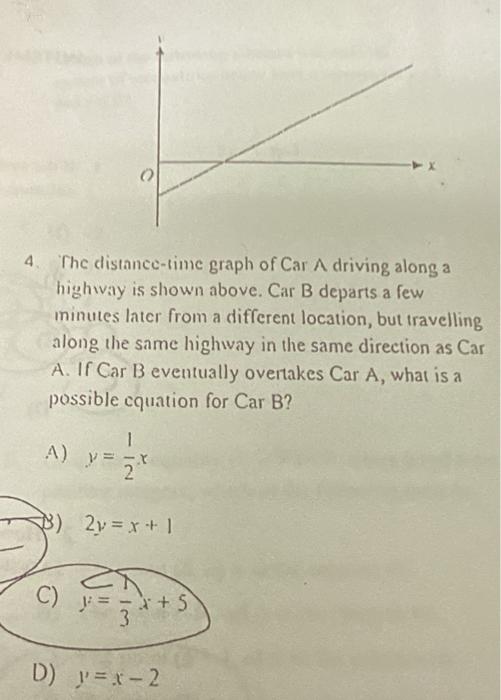 Solved 4. The distance-time graph of Car ∧ driving along a | Chegg.com