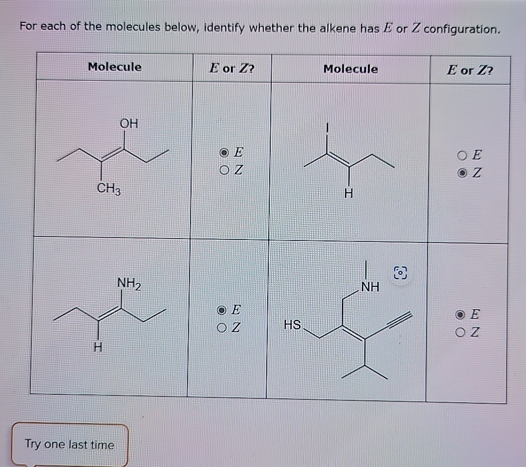 Solved For each of the molecules below, identify whether the | Chegg.com