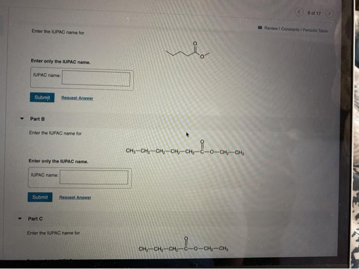 Solved 5 of 17 Part A Review Constants Periodic Table acetic | Chegg.com