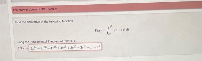 Solved find the derivative of the following function... | Chegg.com