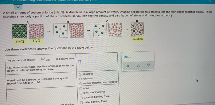 Solved A small amount of sodium chloride (NaCl) is dissolved | Chegg.com