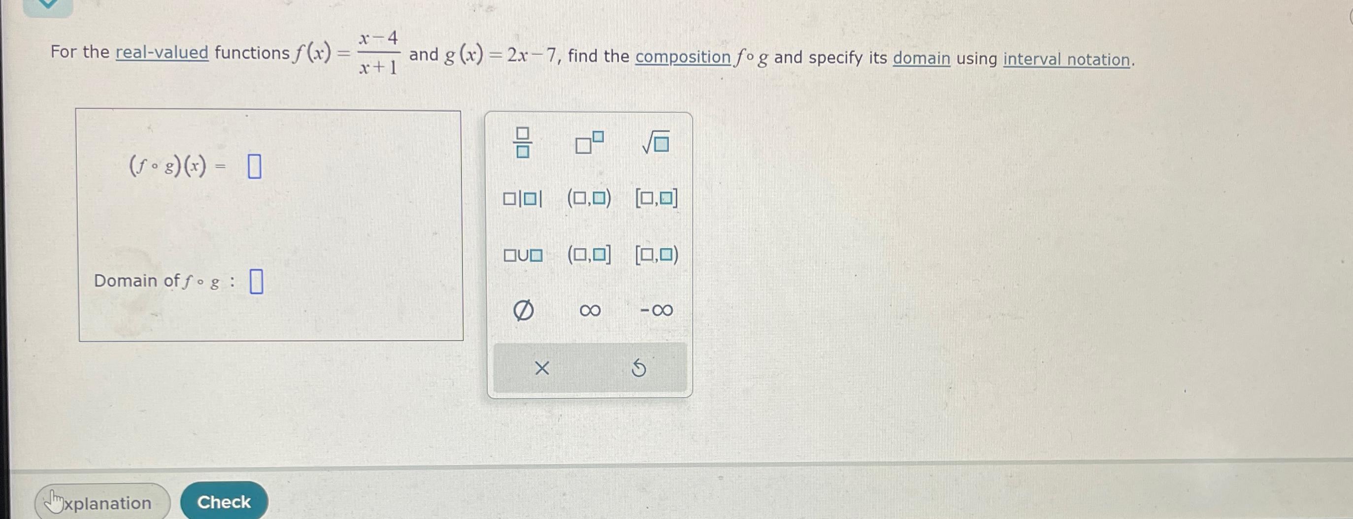 Solved For the real-valued functions f(x)=x-4x+1 ﻿and | Chegg.com