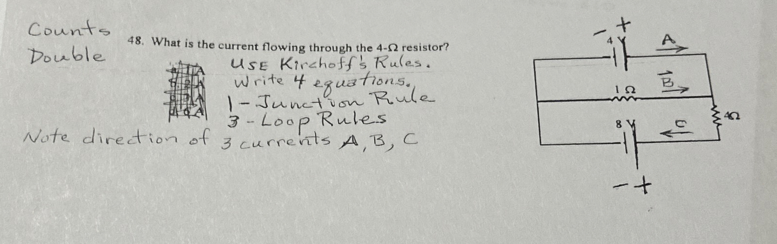 Solved Counts Double48. ﻿What is the current flowing through | Chegg.com