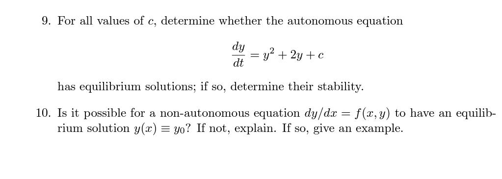 Solved For all values of c, ﻿determine whether the | Chegg.com