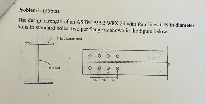 Solved The design strength of an ASTM A992 W8X 24 with four | Chegg.com
