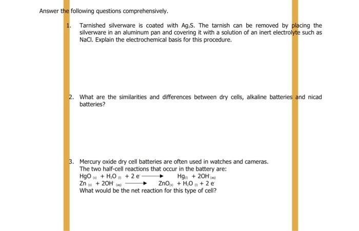 Solved Answer the following questions comprehensively. 1. | Chegg.com