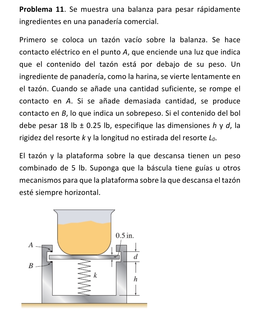 Problema 11. ﻿Se muestra una balanza para pesar | Chegg.com