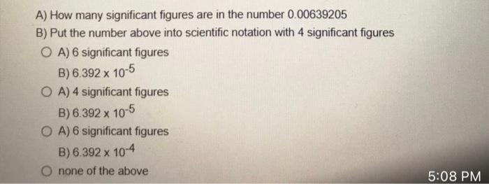 Solved A) How many significant figures are in the number | Chegg.com