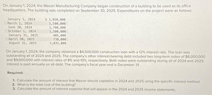 Solved equired: 1. Calculate the amount of interest that | Chegg.com