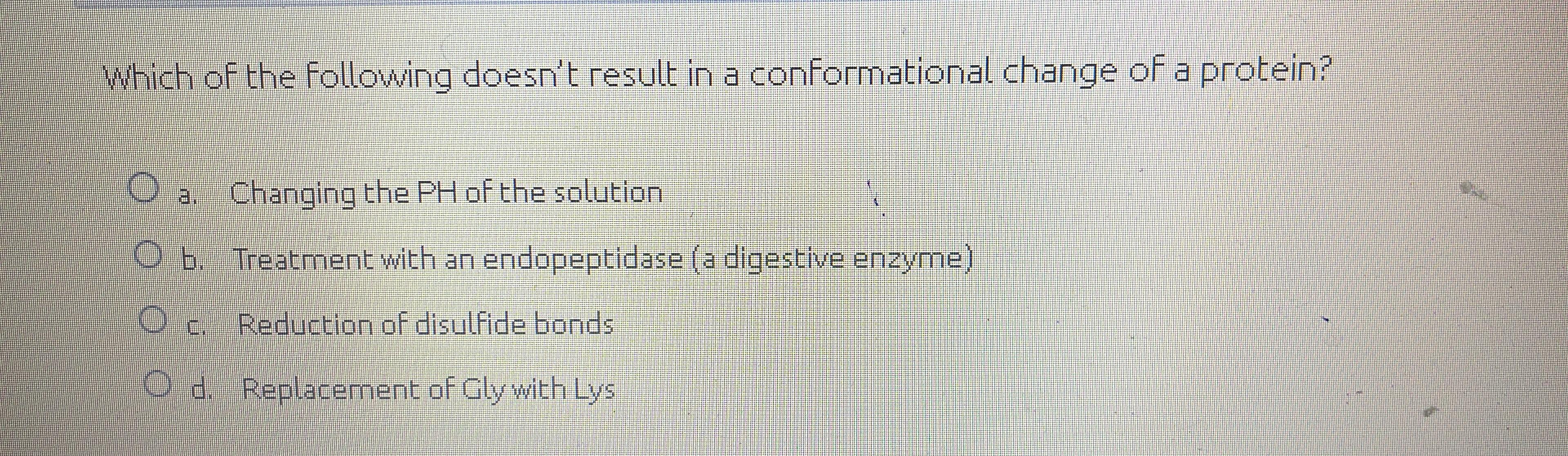 Solved Which of the following doesn't result in a | Chegg.com