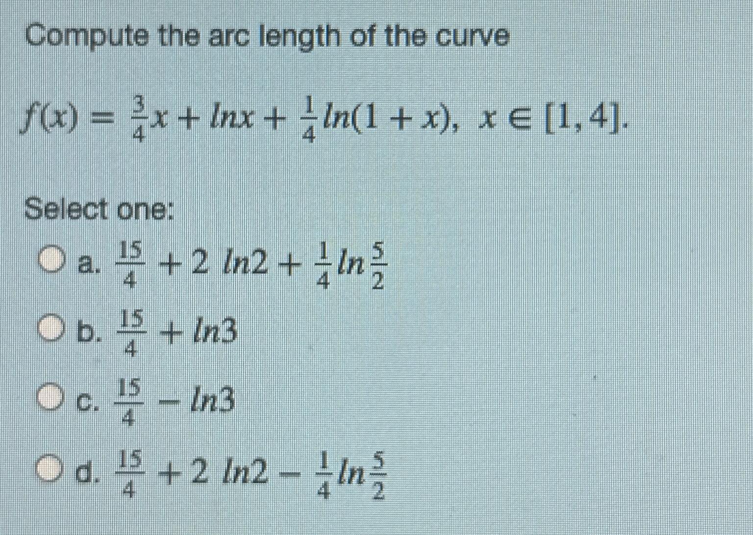Solved Compute the arc length of the | Chegg.com