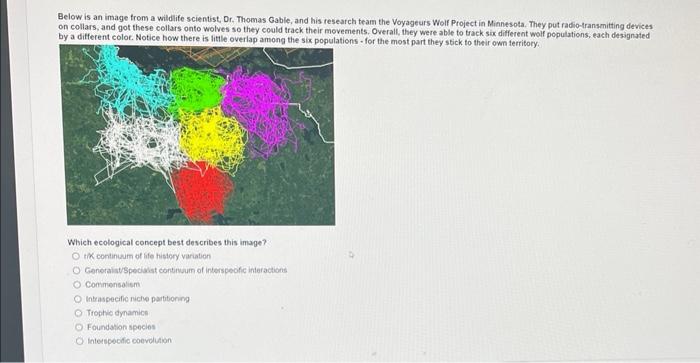 Solved Below is an image from a wildlife scientist, Dr. | Chegg.com