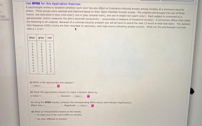 Solved Use SPSS for this Application Exercise: A | Chegg.com
