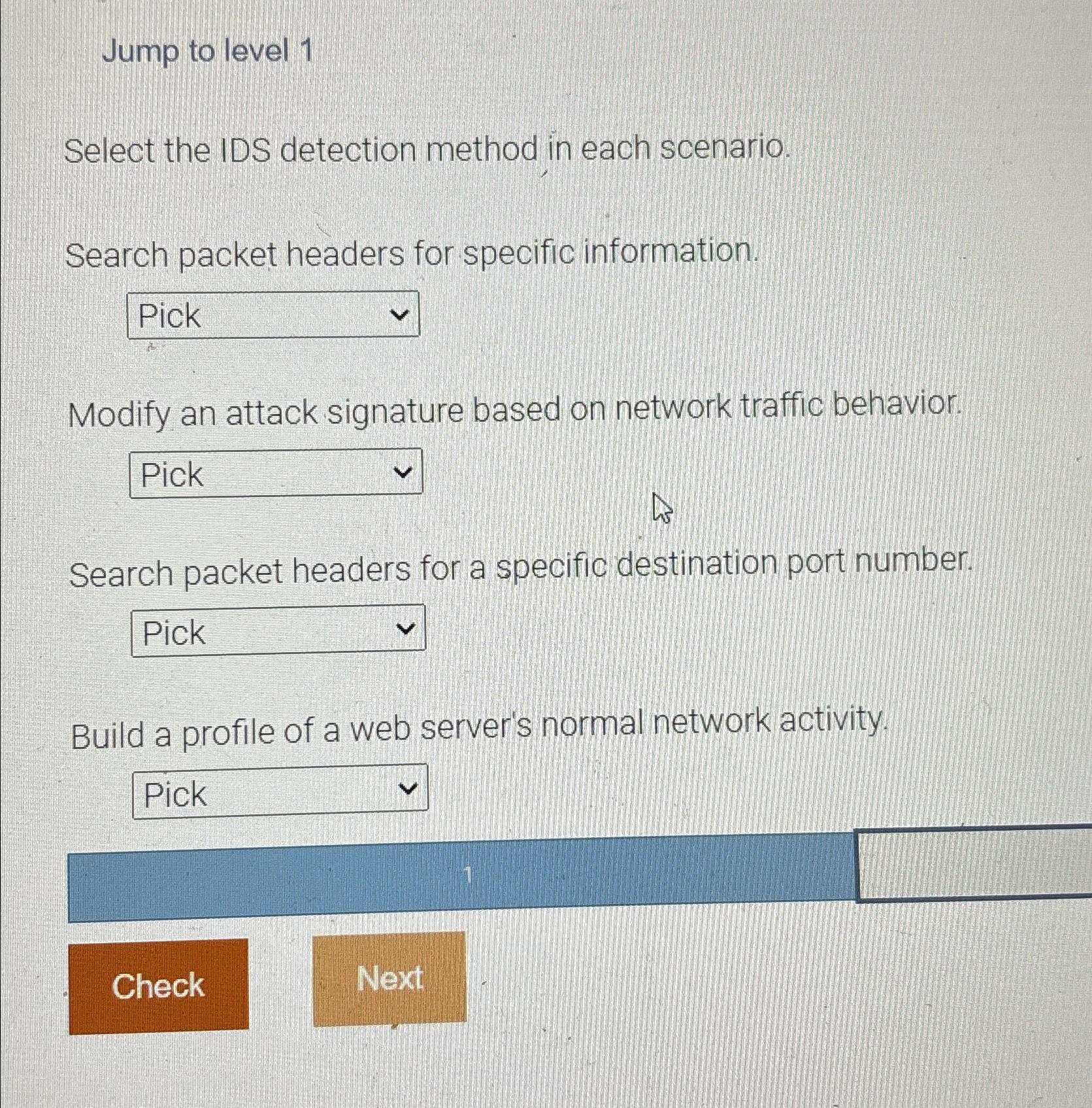Solved Jump to level 1Select the IDS detection method in | Chegg.com