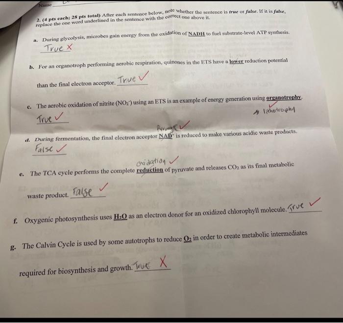 Solved 2. (4 pts each; 28pts total) After each sentence | Chegg.com