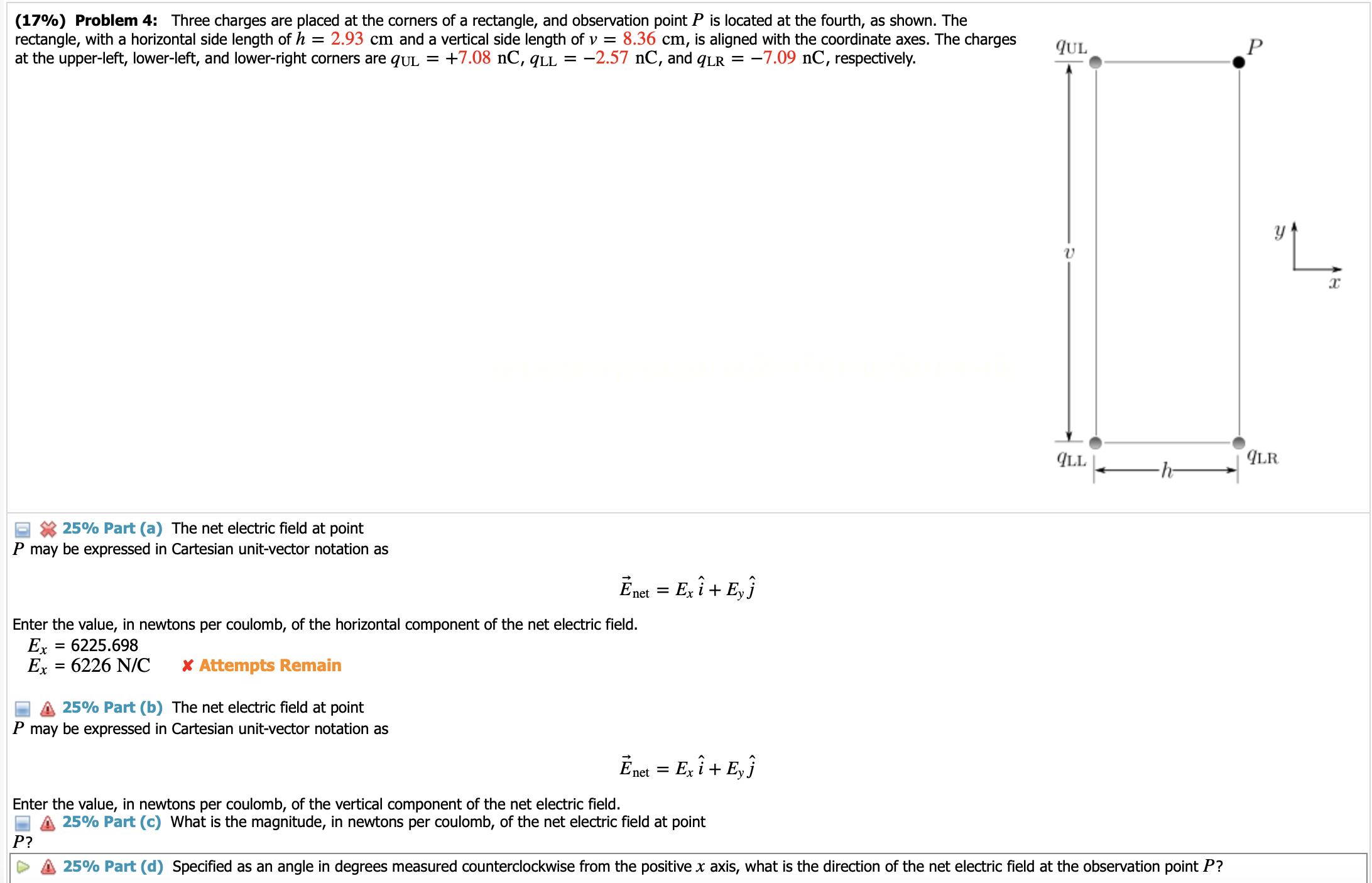 Solved rectangle, with a horizontal side length of h=2.93cm | Chegg.com