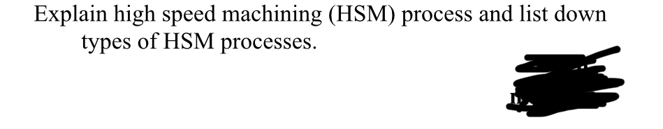 Solved Explain high speed machining (HSM) ﻿process and list | Chegg.com