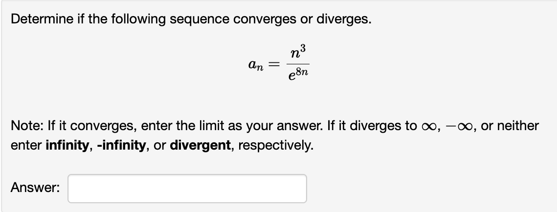 Solved Determine if the following sequence converges or | Chegg.com
