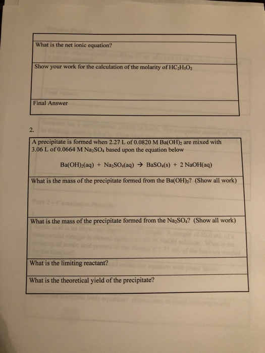 Solved Stoichiometry #2 At Home Practice • Show all work | Chegg.com