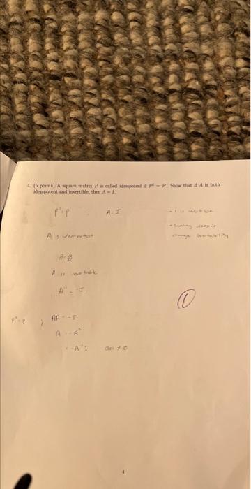 isersetent and inverilie, bhen A=1 Pip: A=I - in is | Chegg.com