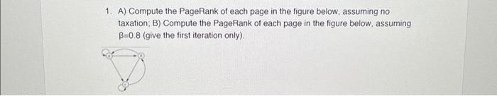 Solved 1. A) Compute the PageRank of each page in the figure | Chegg.com Solved 1. A) Compute the PageRank of each page in the figure | Chegg.com