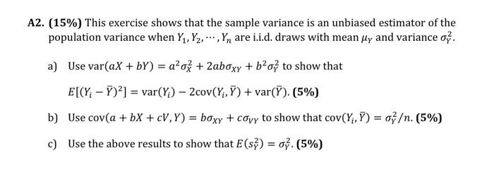 Solved 12. (15%) This exercise shows that the sample | Chegg.com