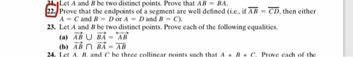Solved 21. Let A and B be two distinct points. Prove that | Chegg.com
