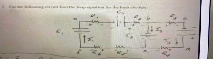 Solved For the following circuit find the loop equation for | Chegg.com