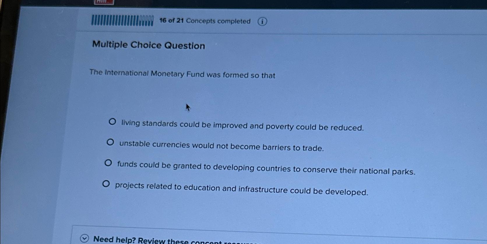 Solved 16 ﻿of 21 ﻿Concepts completed (i)Multiple Choice | Chegg.com