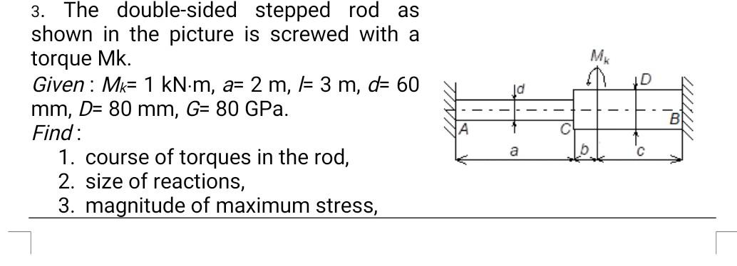Solved 3. The double-sided stepped rod as shown in the | Chegg.com