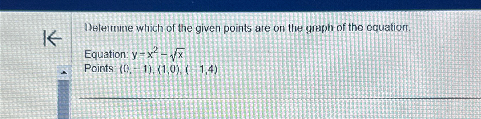Solved Determine which of the given points are on the graph | Chegg.com
