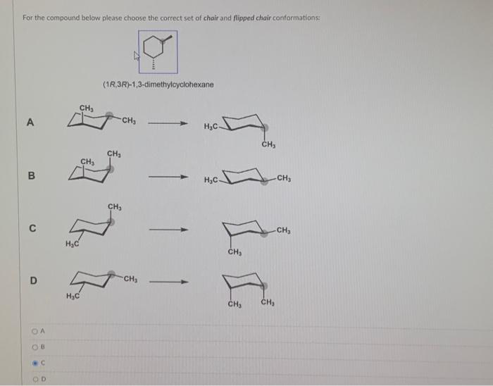 For the compound below please choose the correct set | Chegg.com