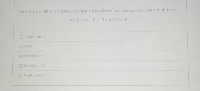 Determine whether the following argument is valid or | Chegg.com