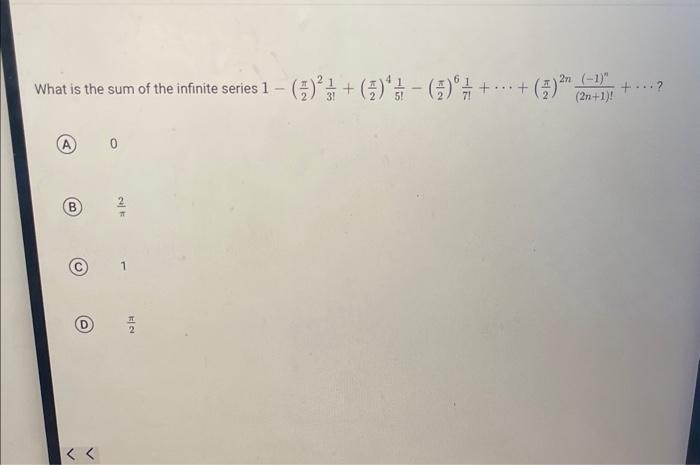 Solved What is the sum of the infinite series | Chegg.com