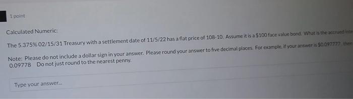 Solved Calculated Numeric: Note: Please do not include a | Chegg.com