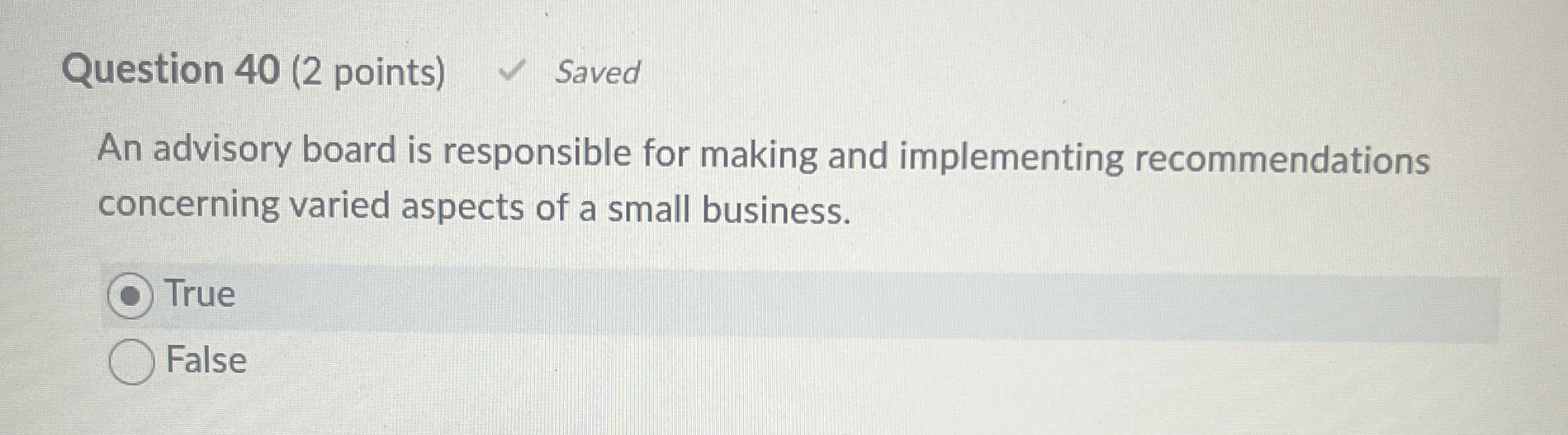 Solved Question 40 (2 ﻿points)An advisory board is | Chegg.com