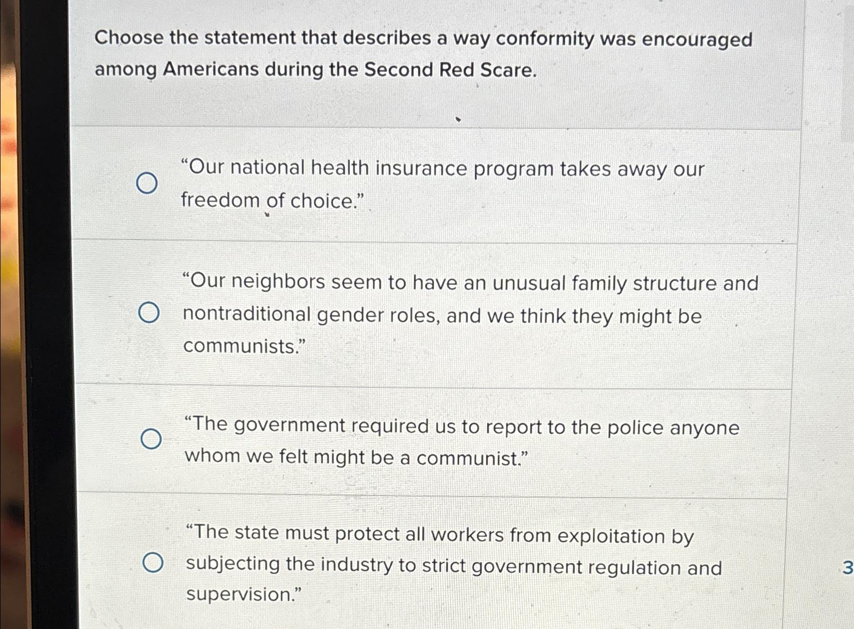 Solved Choose the statement that describes a way conformity | Chegg.com