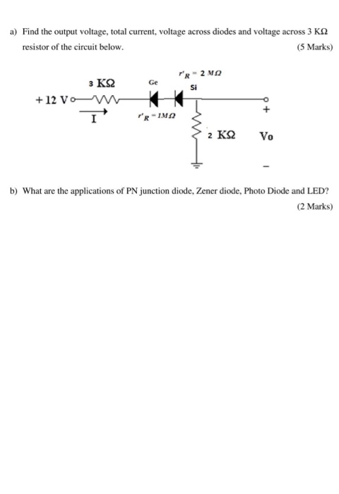 Solved a) Find the total current and output voltage | Chegg.com