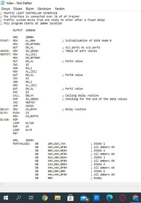 Solved ; TRAFFIC LIGHT CONTROLLER INTERFACE; The interface | Chegg.com
