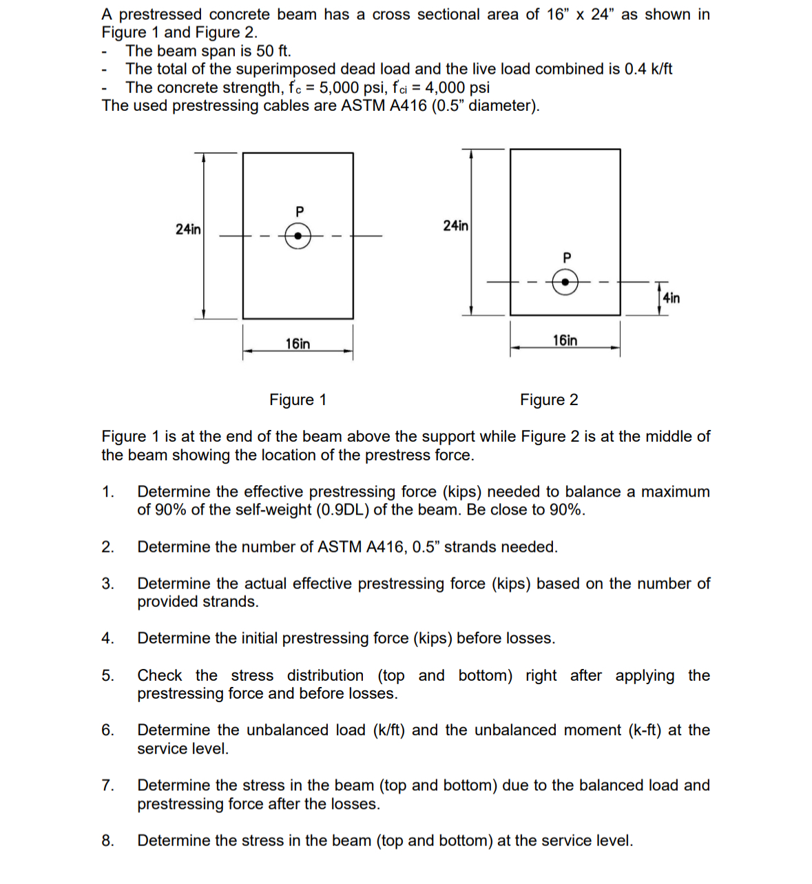 Solved A prestressed concrete beam has a cross sectional | Chegg.com