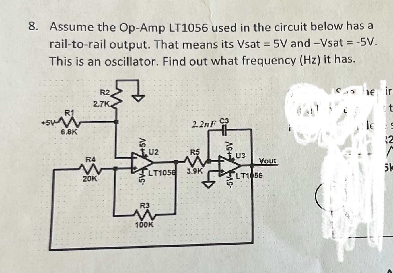 Solved Assume the Op-Amp LT1056 ﻿used in the circuit below | Chegg.com